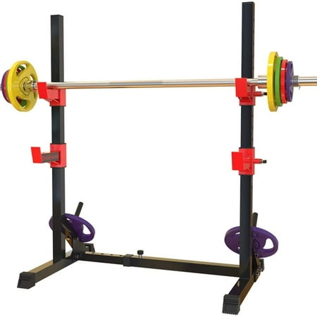 Squat Rack Bench Press Height and Width Adjustable Lifting Stand Multi ...