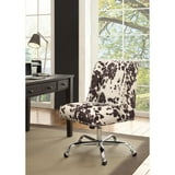 Linon Draper Modern Upholstered Office Chair with Rolling Wheels in ...