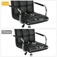 SMILE MART Modern Adjustable Faux Leather Swivel Office Chair with ...