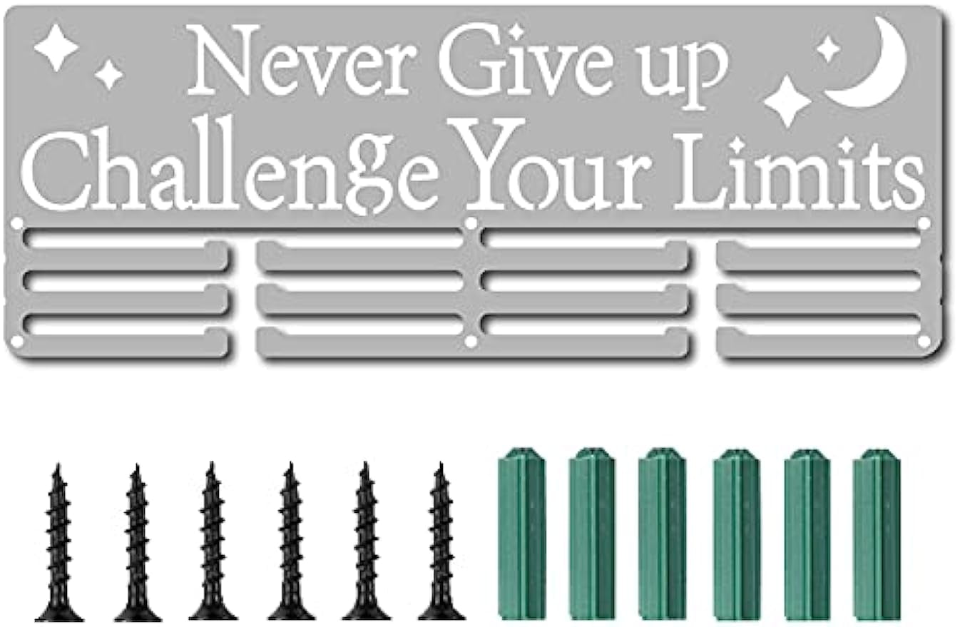 1set Display Hanger Rack Sports Awards Metal Wall Mounted Never Give Up ...