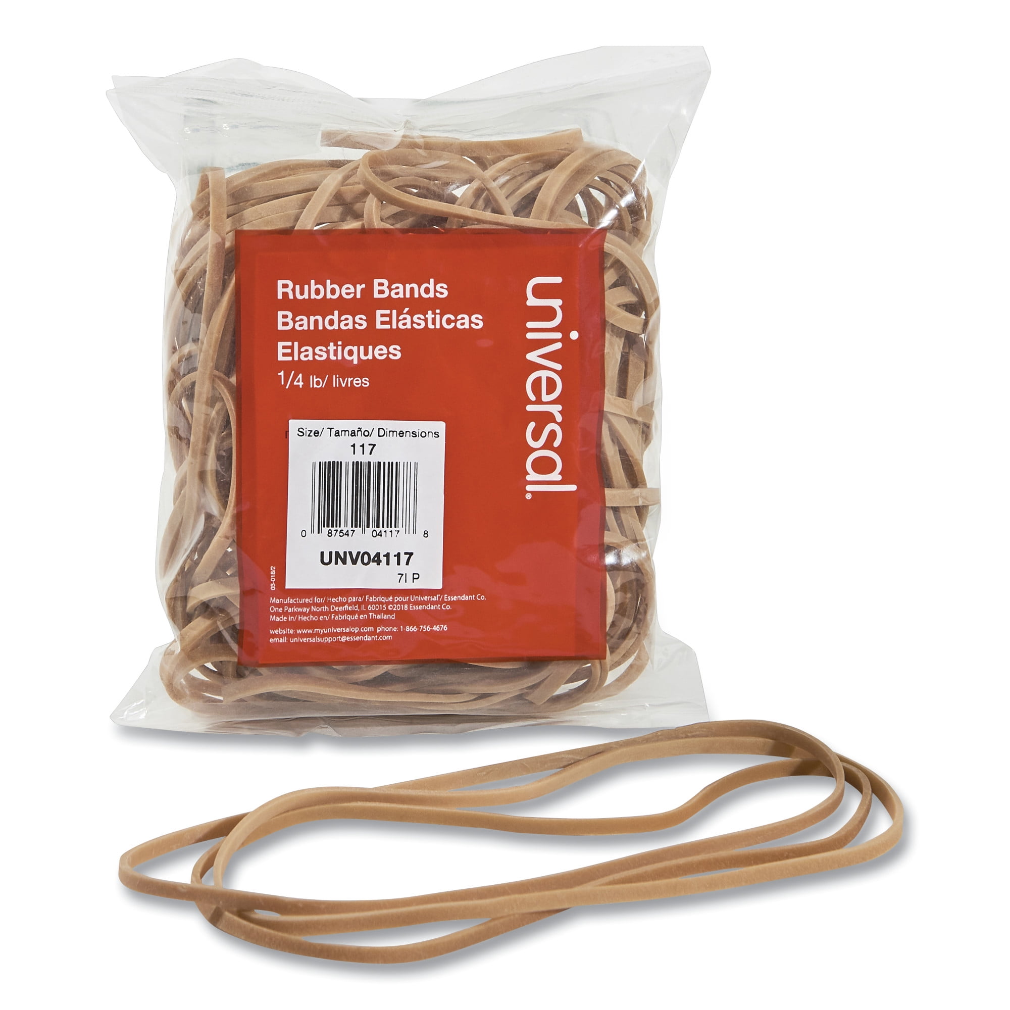 Universal Rubber Bands, Size 117, 7 x 1/8, 50 Bands/1/4lb Pack ...