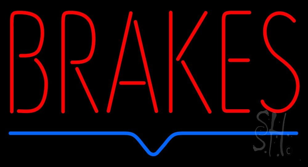 Red Brakes Blue Lines LED Neon Sign 20 x 37 - inches, Clear Edge Cut ...