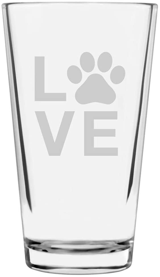 Paw Love 6 Puppy Love Paw Prints Etched 16oz Libbey Pint Glass ...
