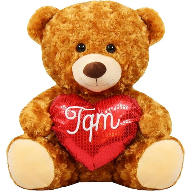 Oso Ozark PELUCHERIA Caramel Peluche 40 cm Osito Love Heart | Bodega ...