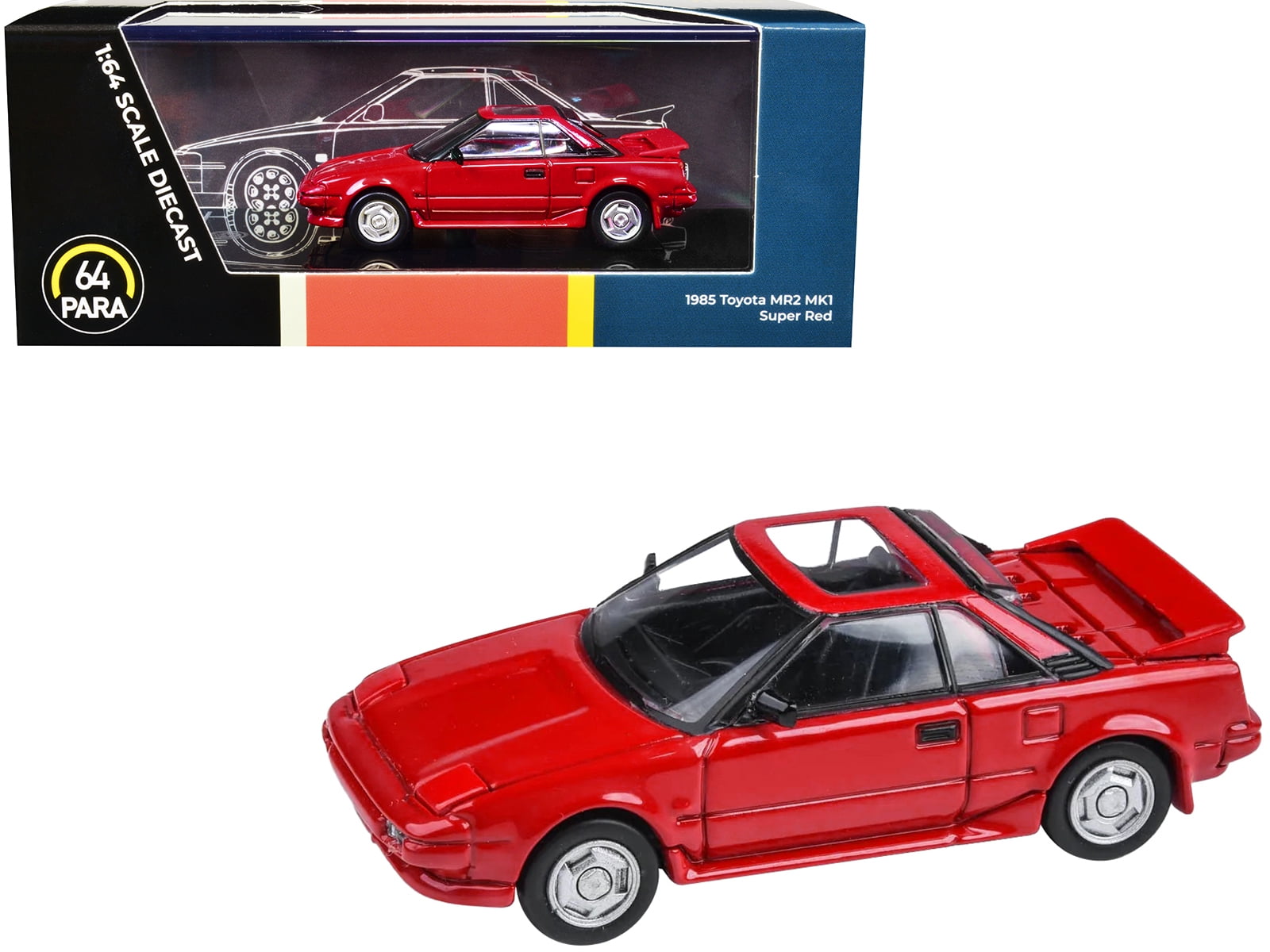 1985 Toyota MR2 MK1 Super Red with Sunroof 1/64 Diecast Model Car by ...