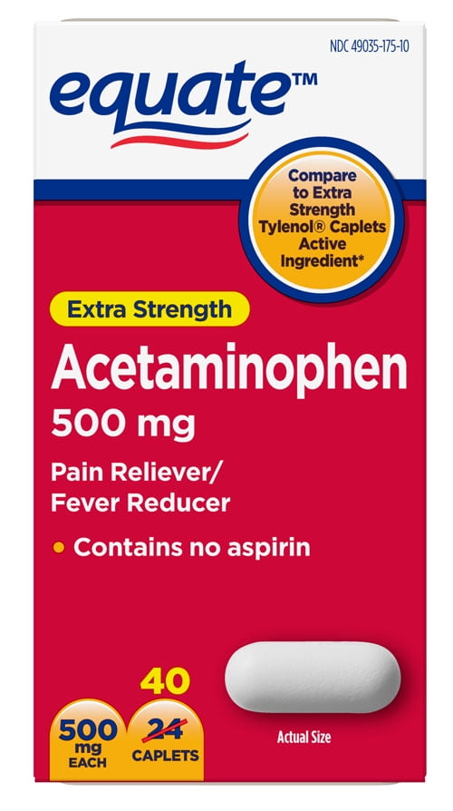 Equate Extra Strength Acetaminophen, 40 Ct - Walmart.com