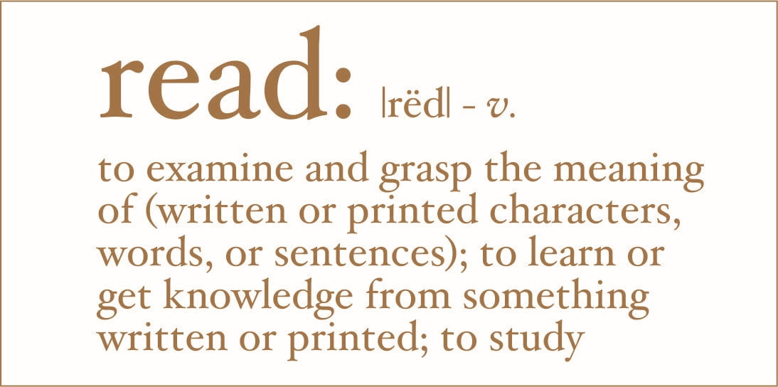 Read Definition Vinyl Decal - Large - Gold - Walmart.com