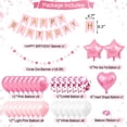 Birthday Party Decoions,Happy Birthday Banner,Light Pink White Balloons ...