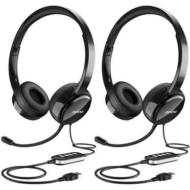 Aluratek Wired USB Stereo Headset with Noise Reducing Boom Mic and In ...