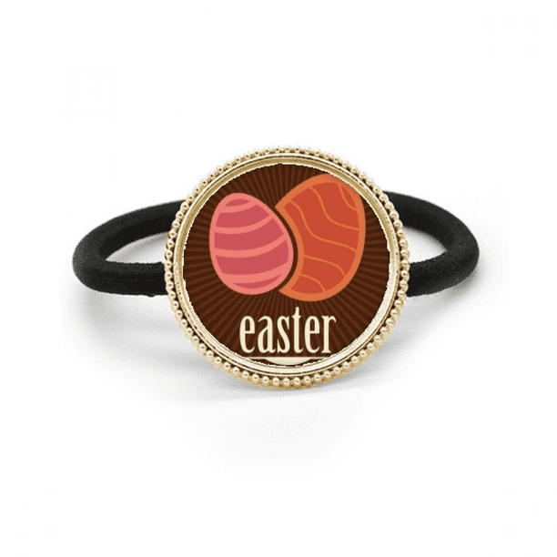 Easter Festival Red Egg Pattern Silver Metal Hair Tie And Rubber Band ...