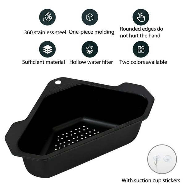 Clairlio Kitchen Leftover Sink Strainer Stainless Triangular Fruit ...