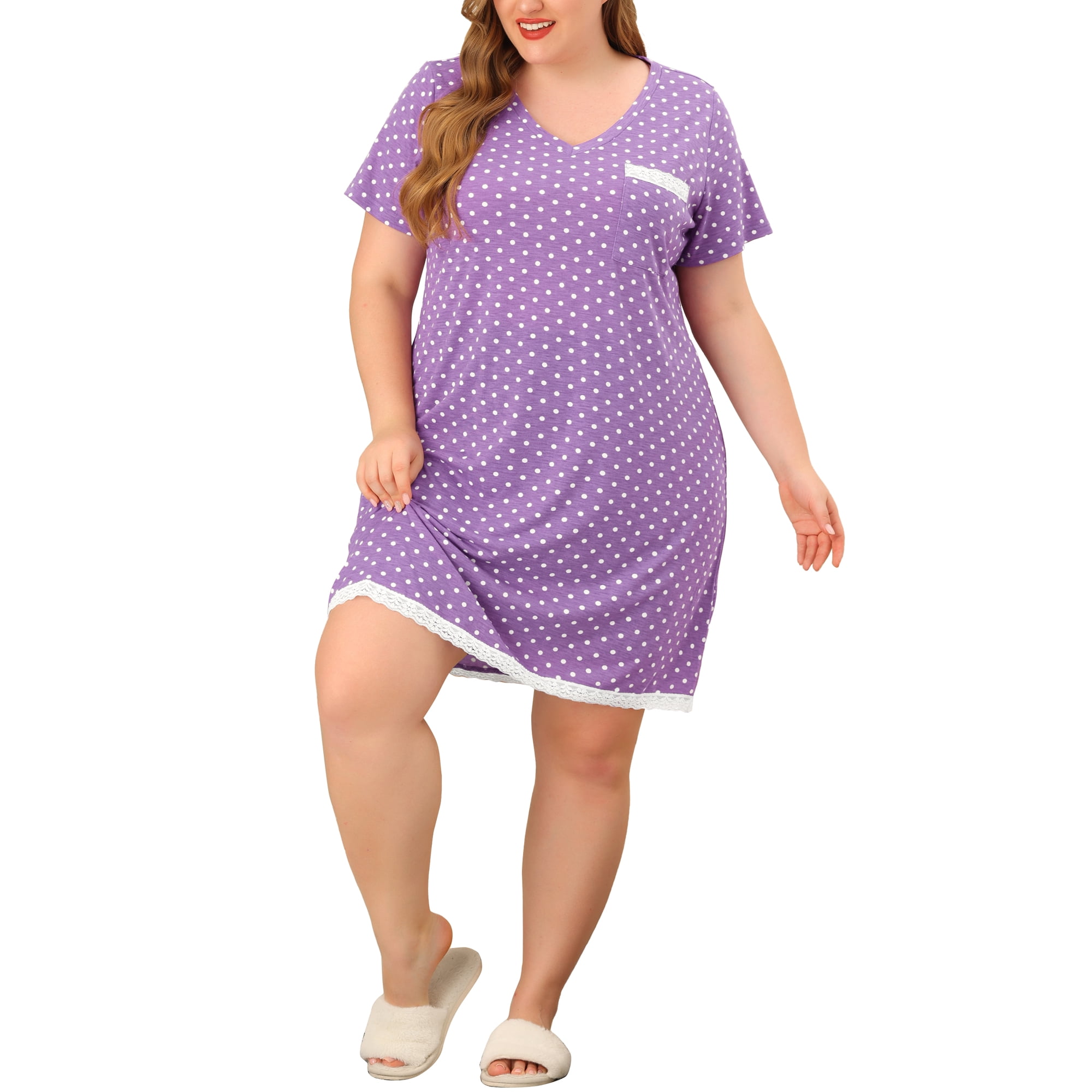 Click here for Agnes Orinda Womens Plus Size Nightgowns Polka Dot... prices