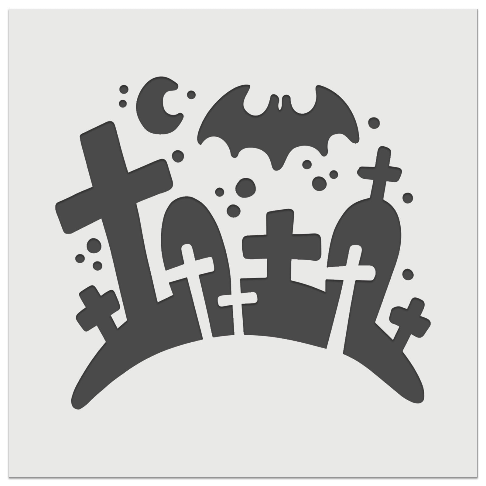 Halloween Graveyard Cemetery Tombstones DIY Cookie Wall Craft Stencil ...