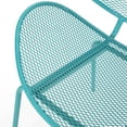 GDF Studio Poynes Outdoor Metal Mesh Shell Chairs, Set of 2, Matte Teal ...