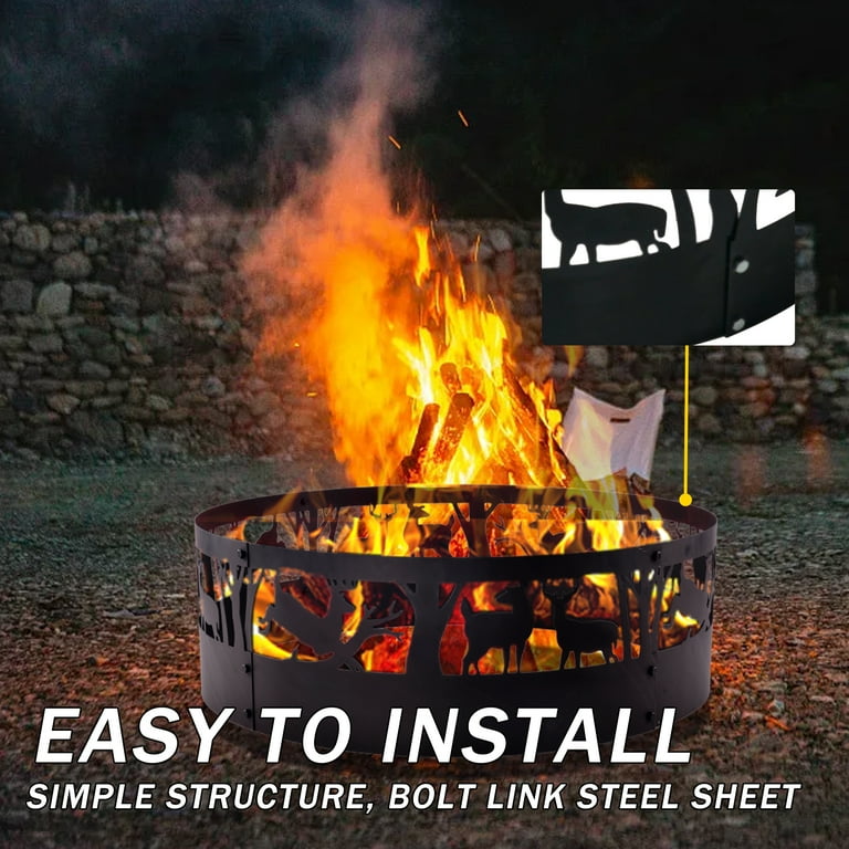 Campfire Rings Heavy Duty Koutemie Outdoor Fire Pit Ring Liner 40 Inch