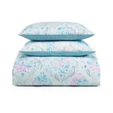 Whim By Martha Stewart Queen Cotton Bedding Set, Reversible 3-Pc. Watercolor Damask-Print Full ...