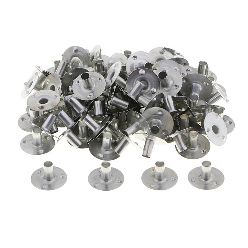 100 Pieces Metal Candle Wick Sustainers Tabs Base for Candle Making ...