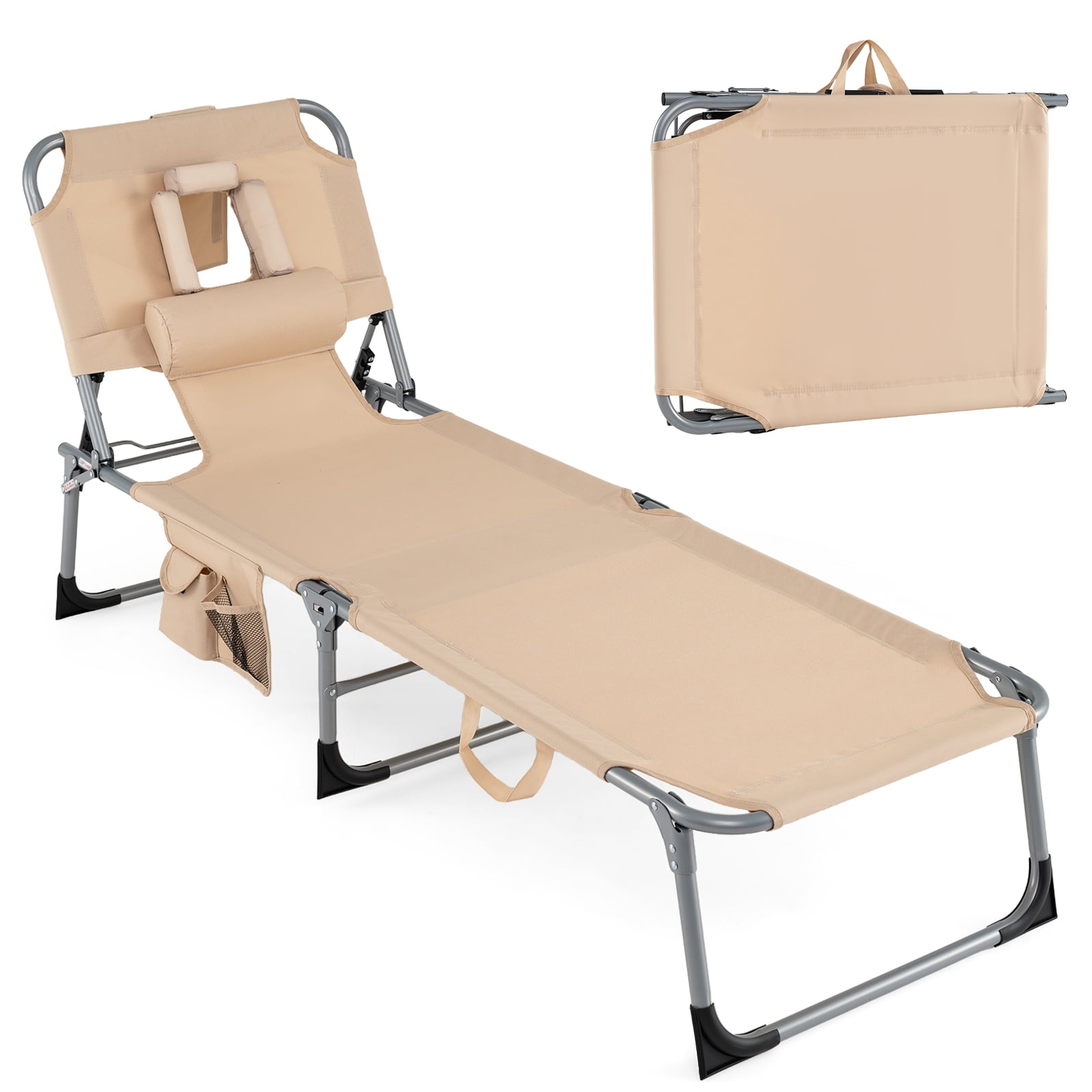 Click here for Costway Tanning Chair Portable Chaise Lounge Chair... prices