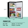 DEMULLER Double Door Mini Fridge, 7 Speed Temp Control, YX-100-Black ...