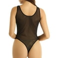 Iefiel Womens One Piece Sheer Mesh Bodysuit Lingerie High Cut Leotard