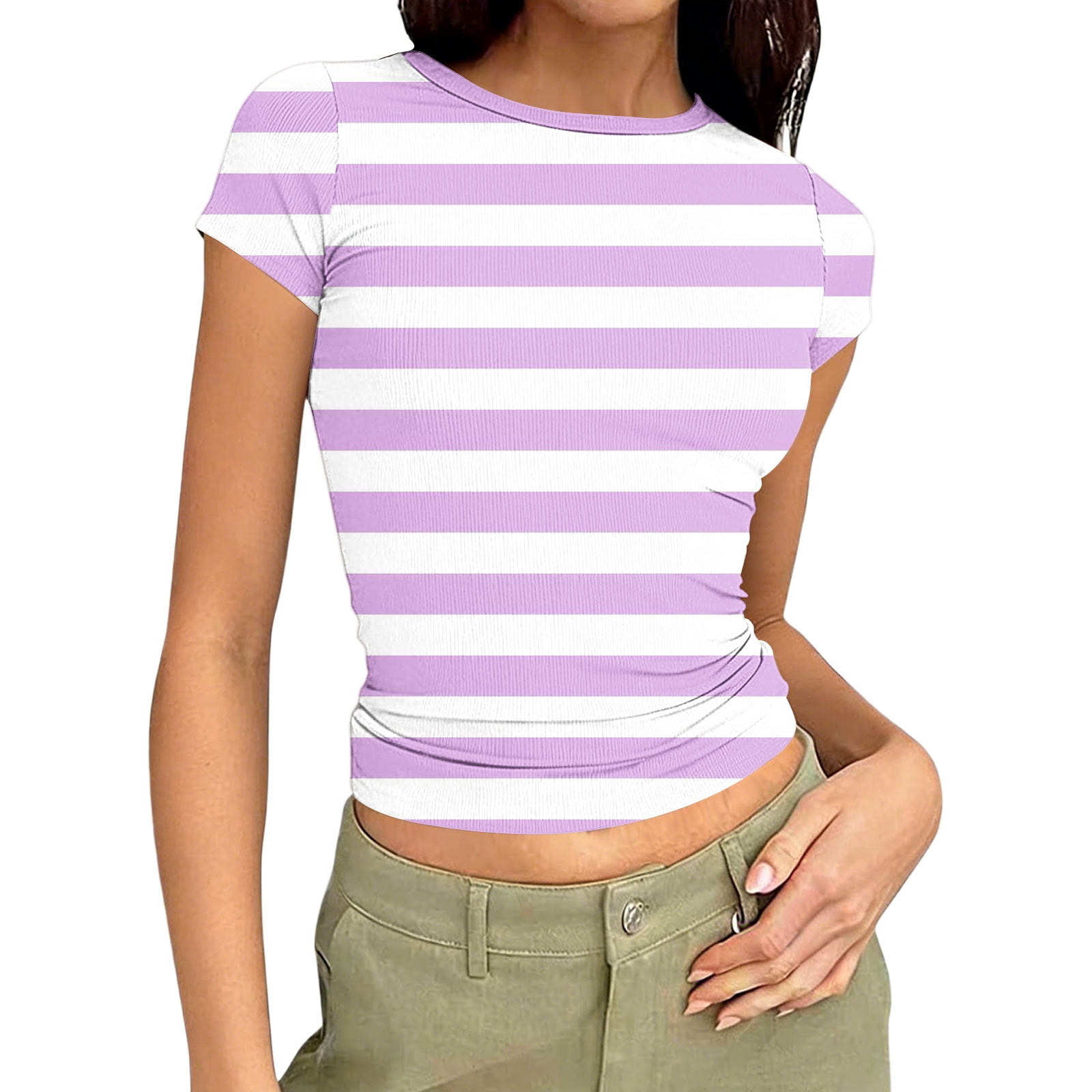 Click here for Ltctricy Crop Tops For Women Short Sleeve Crew Nec... prices