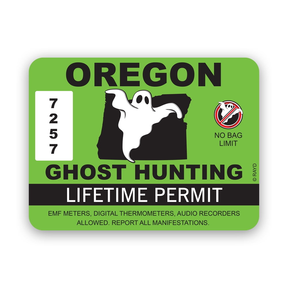 Oregon Ghost Hunting Permit Sticker Decal - Self Adhesive Vinyl ...