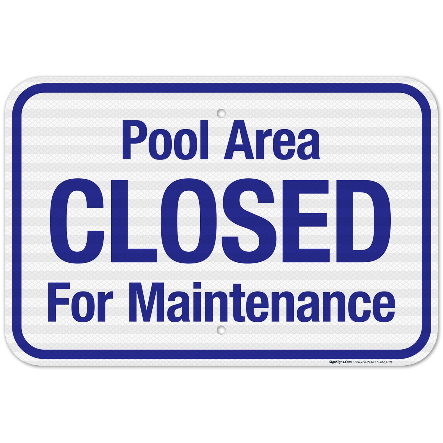 Pool Area Closed For Maintenance Sign, Pool Sign, 12x12 Aluminum 12x12 ...