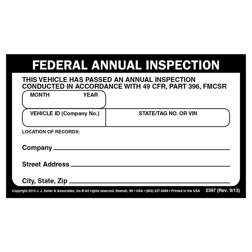 Record Of Annual Inspection Decal 50 pk White Adhesive Vinyl 3 X 5 record-of-annual-inspection-decal-50-pk-white-adhesive-vinyl-3-x-5