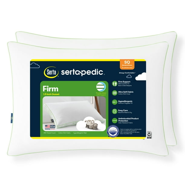 Sertapedic Firm Bed Pillow, Standard/Queen, 2 Pack - Walmart.com