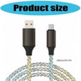 Braided USBC 66W Chargers Cable with LED Effects, 1m Cord for ...