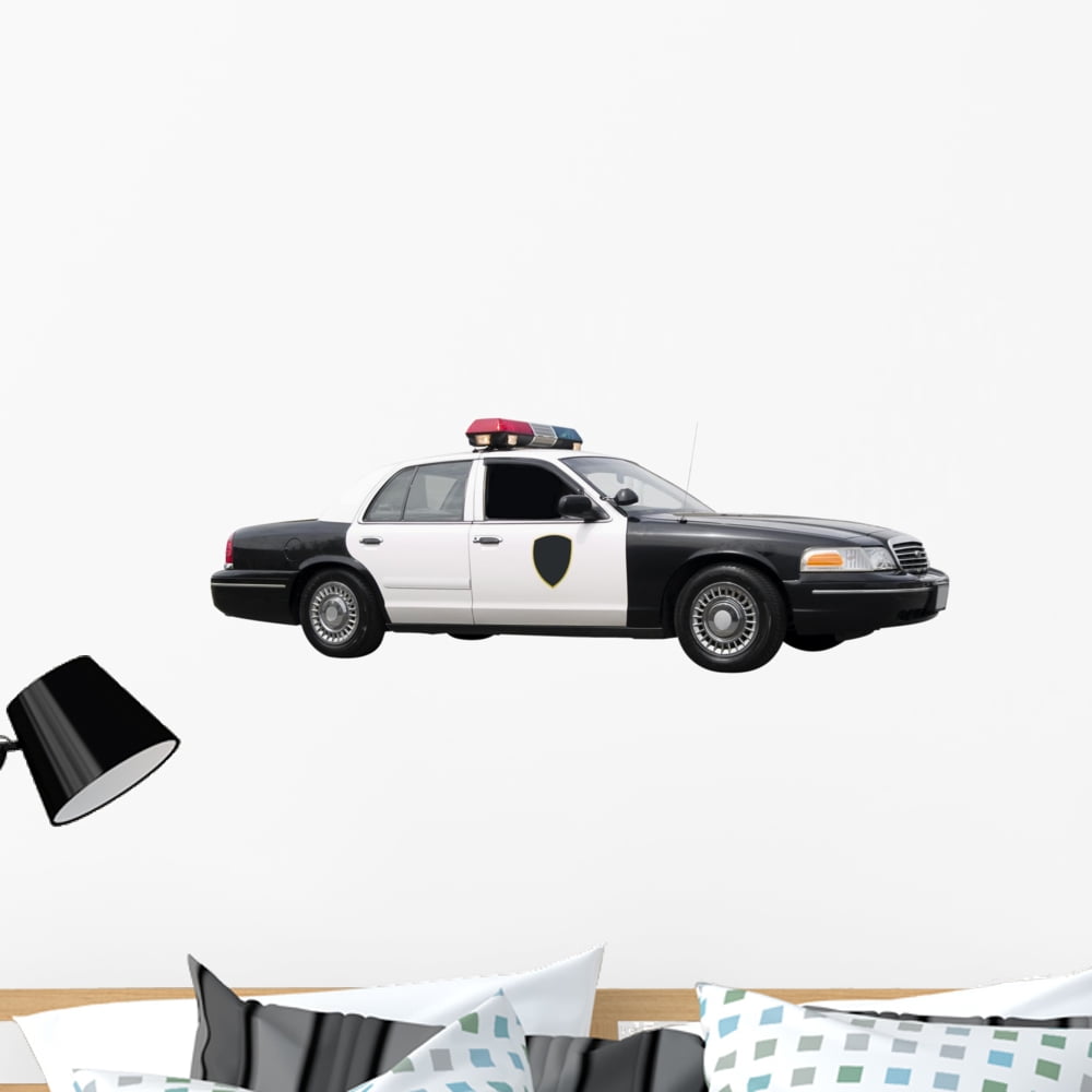 Police Car White Wall Decal Sticker, Wallmonkeys Peel & Stick Vinyl ...