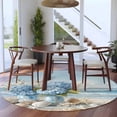 Hydrangeas Flowers Round Area Rug 6 FT, Non Slip Bedroom Rugs, Coastal ...