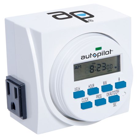Autopilot 7 Day Dual Outlet Digital Programmable Timer Controller (12 ...