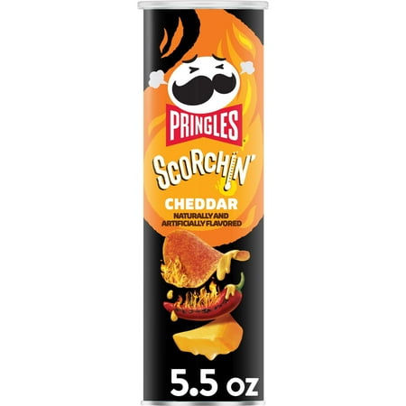 Pringles Scorchin' Cheddar Potato Crisps Chips, 5.5 oz – Walmart ...