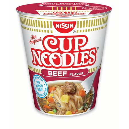 Nissin Cup Noodles, Beef, 2.25 Oz, 12 Ct - Walmart.com