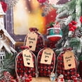 48 count Christmas Drawstring Bags Xmas Buffalo Plaid Burlap Candy Bags ...