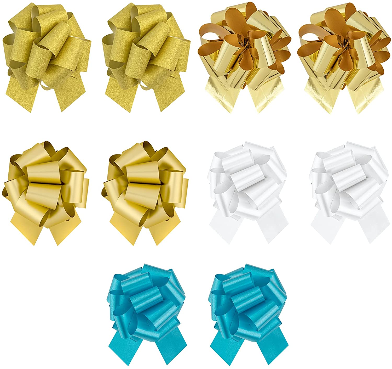 RUSPEPA 16 Pcs Mixed Color Pull Bows - 12.7 cm Diameter Pull String ...
