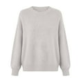 gbyLJF Womens 2025 Fall Sweaters Solid Color Long Sleeve Tops Soft ...