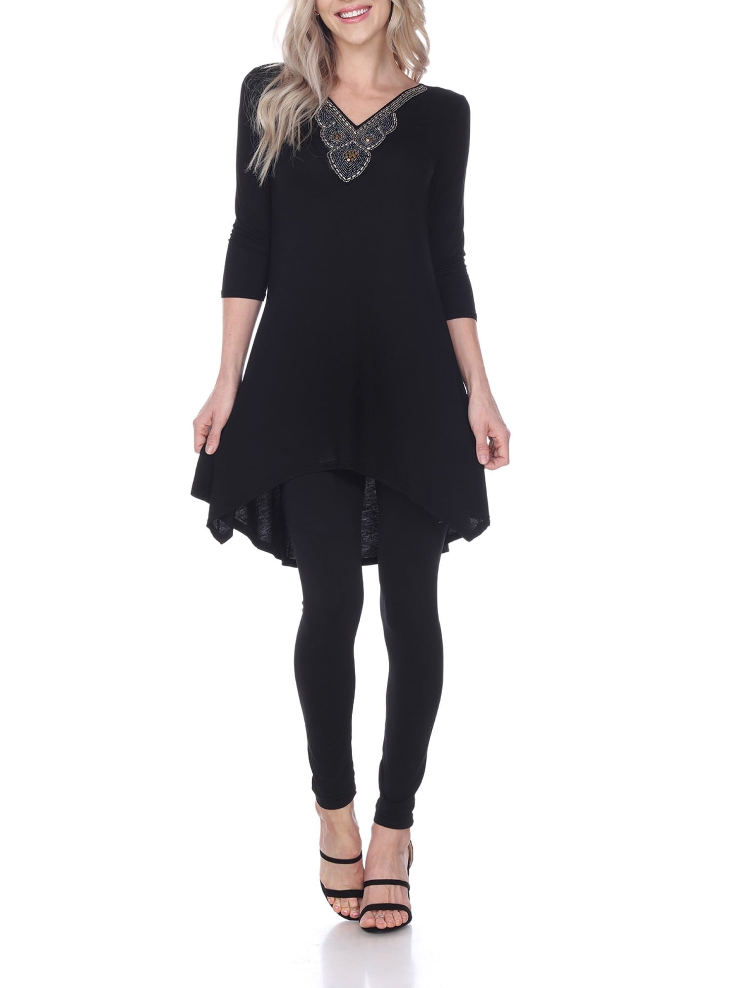 White Mark Women's Glimmering Embellished Tunic - Walmart.com