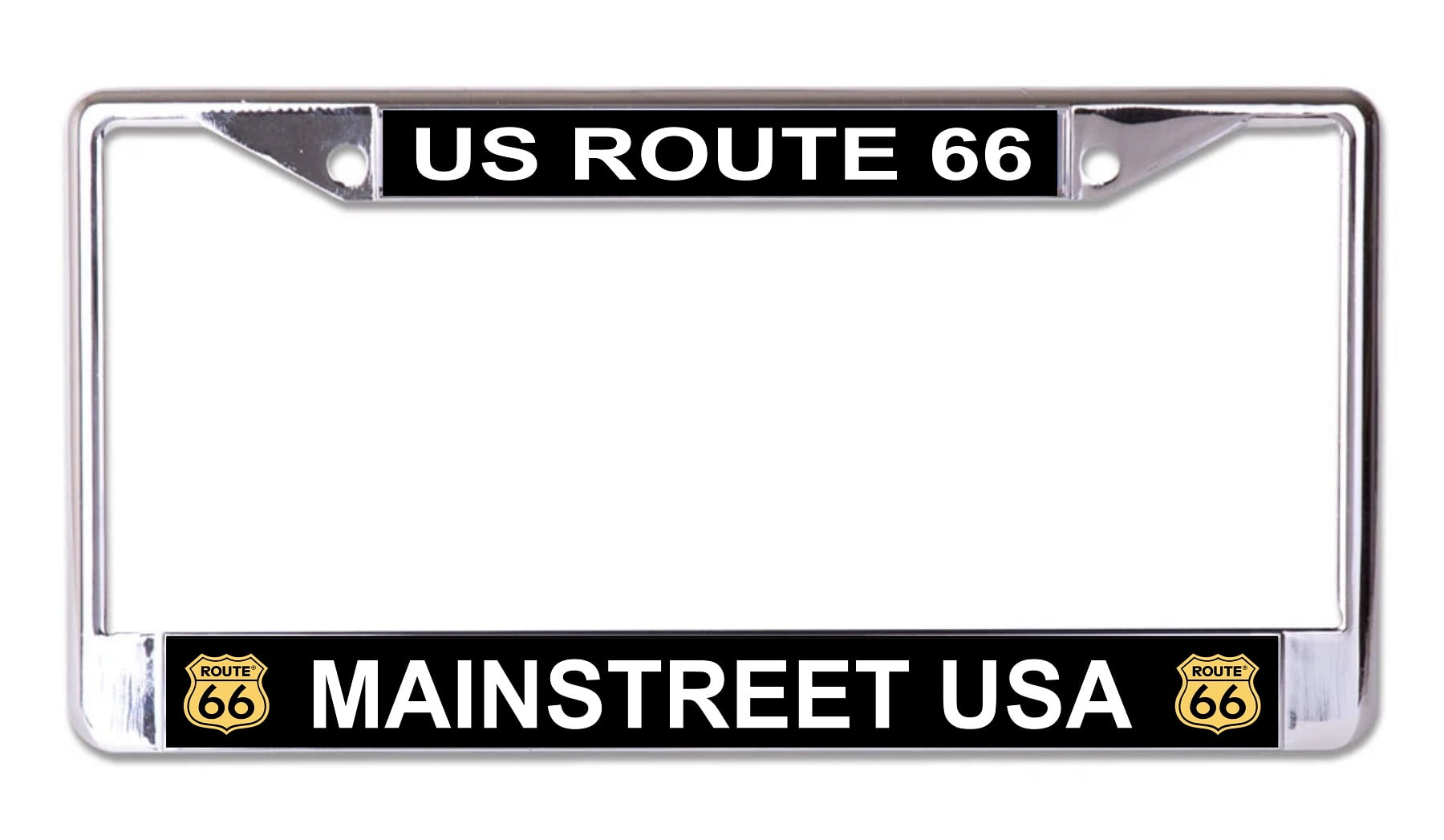 Route 66 Mainstreet USA Chrome License Plate Frame - Walmart.com