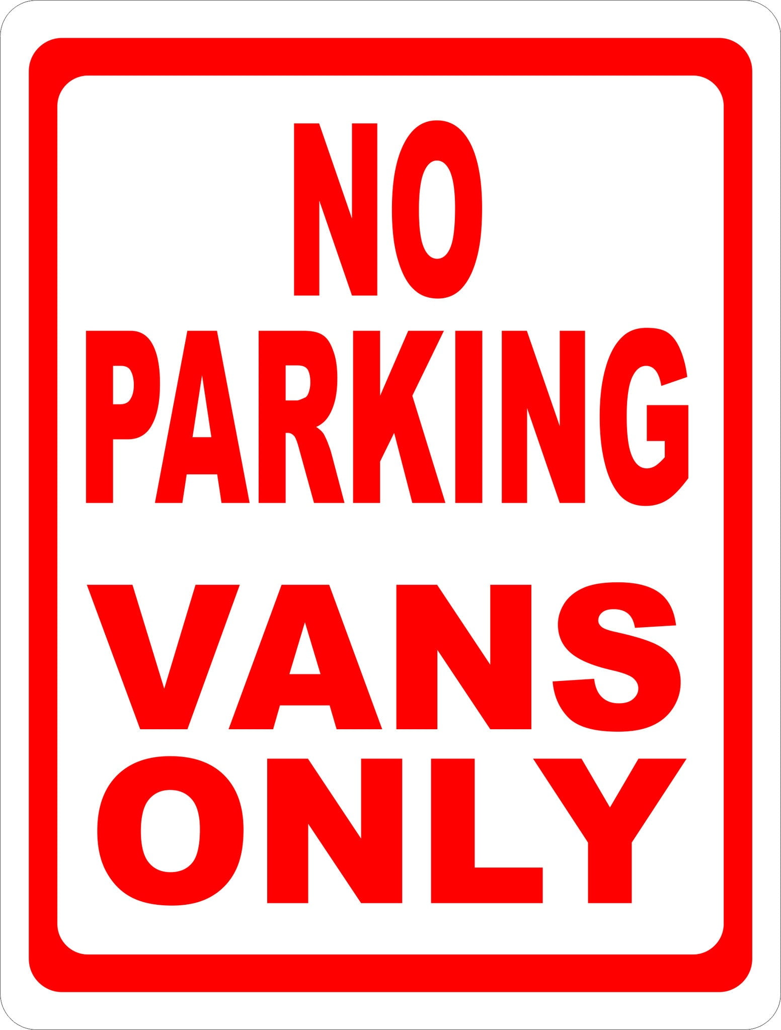No Parking Vans Only Sign - Walmart.com