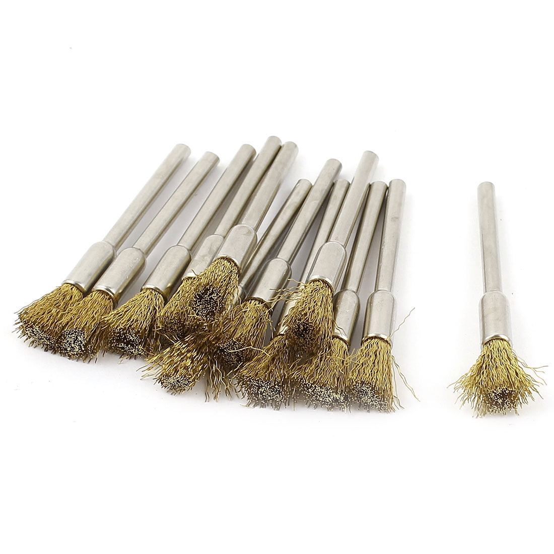 10 Pcs 1/8inch Shank 5mm Pen Brass Bristle Brush Rotary Tool | Walmart ...