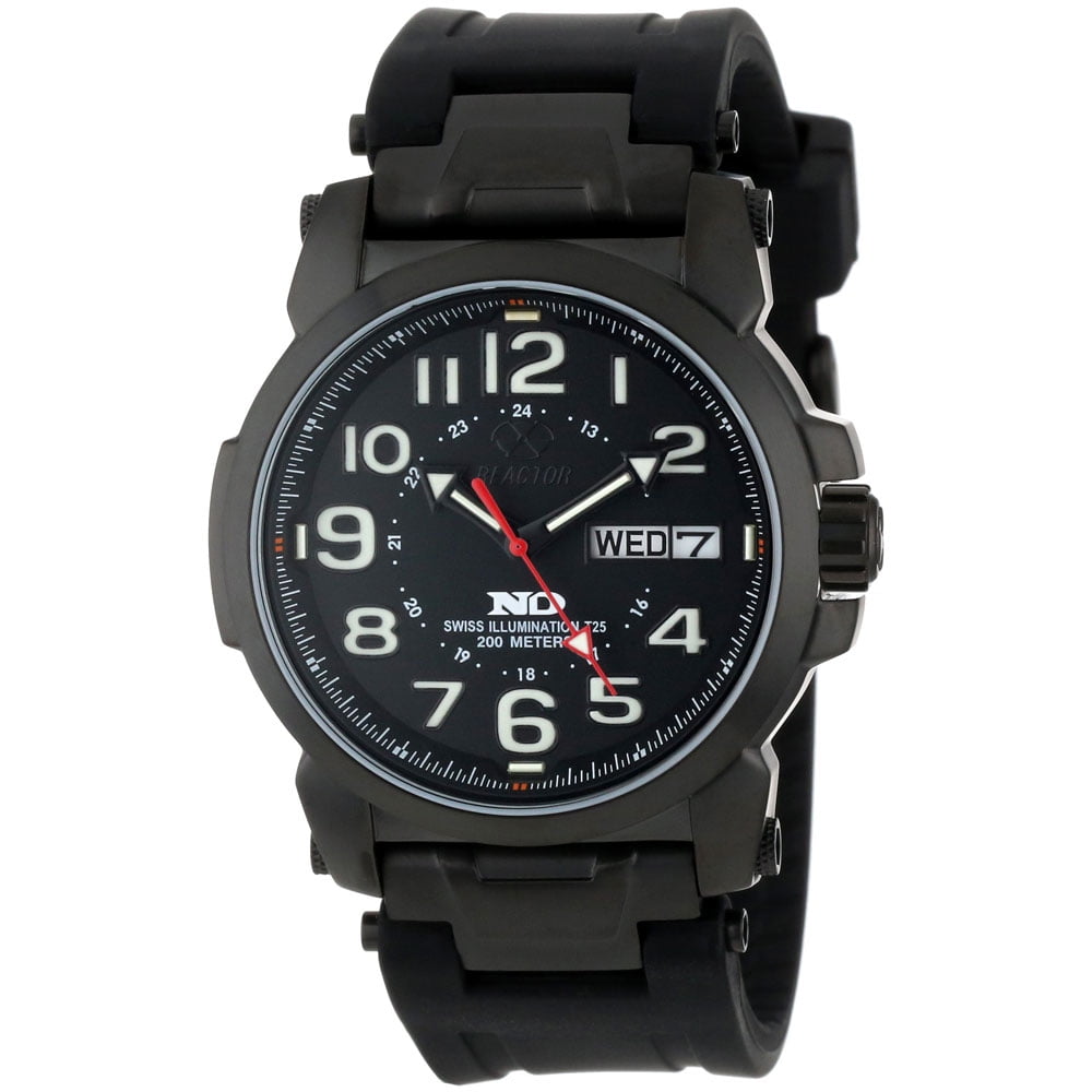 68891 Men's Atom DNA Never Dark Black Dial Black Rubber Strap Dive ...