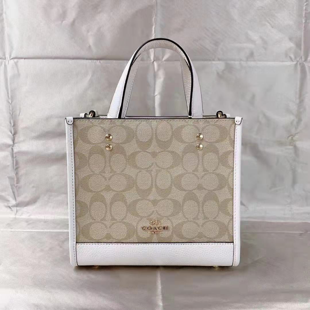 Coach C5122 Dempsey Tote 22 In Signature Canvas In Light Khaki Chalk ...
