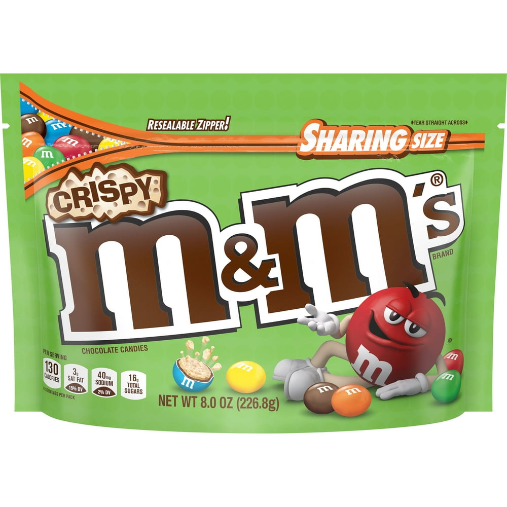 M&M'S Crispy Chocolate Candy Sharing Size, 8 Oz. Bag - Walmart.com ...