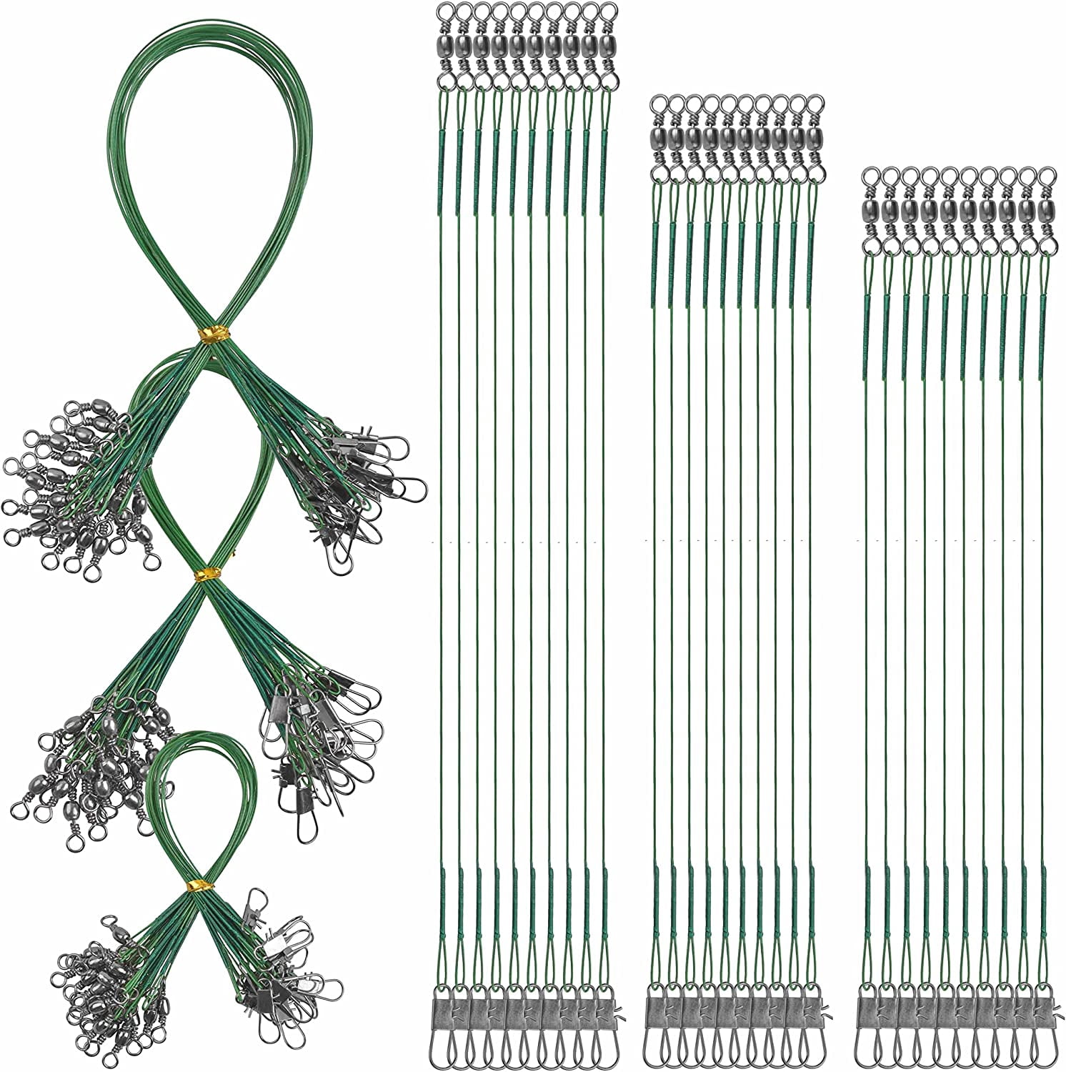 Fishing Wire Leader Line Rig 60Pcs Sturdy Stainless Steel Line Wire ...