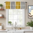 Black Stripes Valances for Windows Yellow Japanese Style Striped Line ...