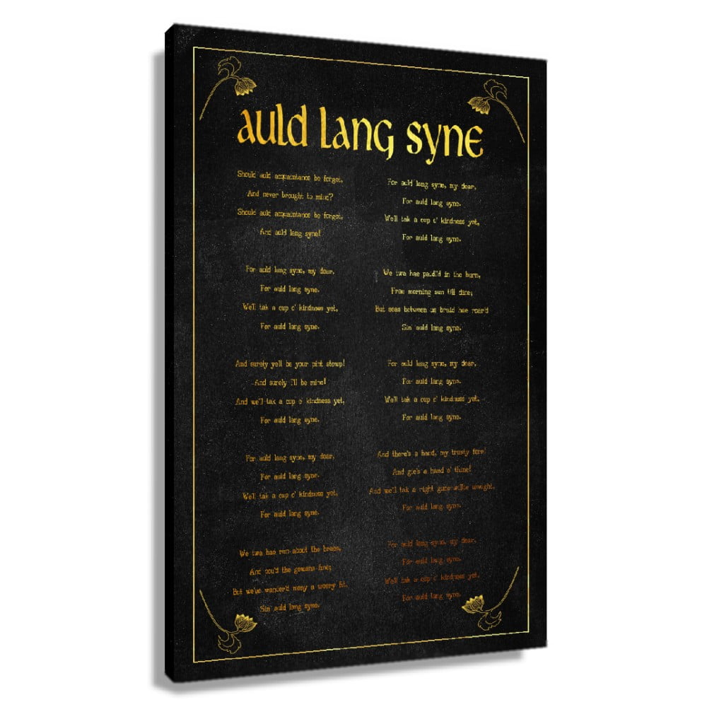 Auld Lang Syne Poem Wall Decor Robert Burns Quote Wall Art Poetry Poster Prints Modern Room