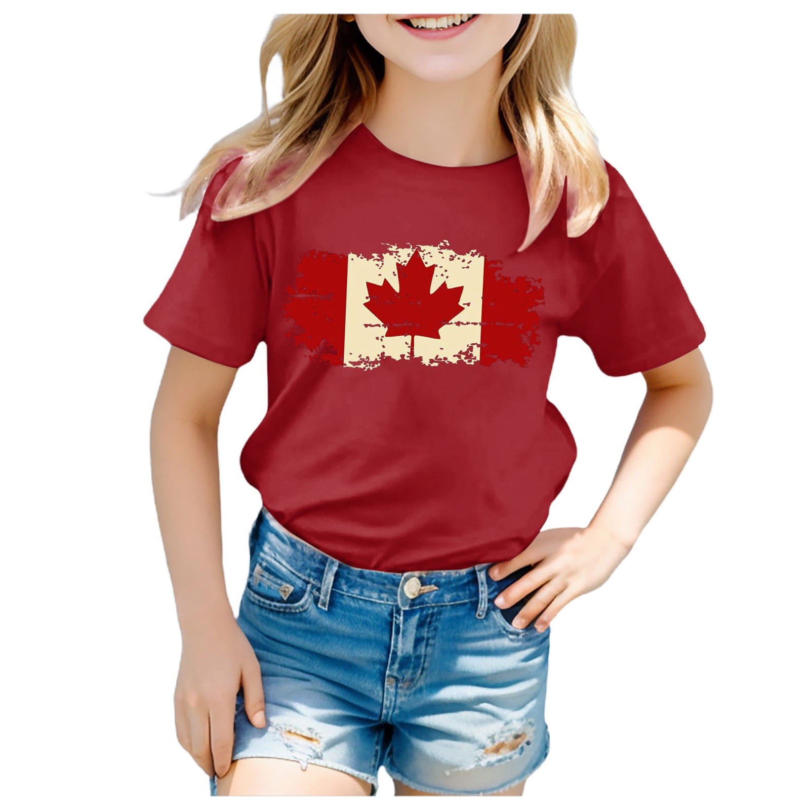 Click here for Pmvfhde Canada Day Maple Leaf Printed Pattern T-Sh... prices