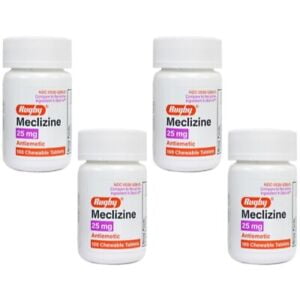 4 Pack Rugby Travel Sickness 25mg Chewables Tablets 100 Count - Walmart.com